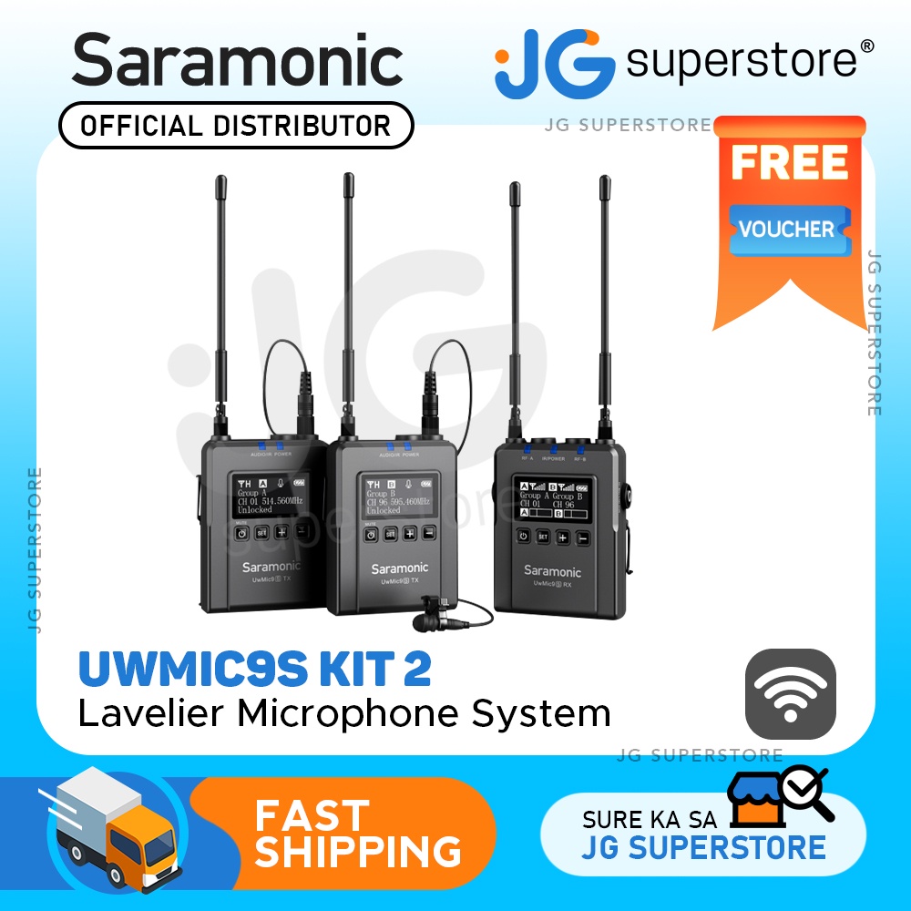 Saramonic UWMIC9S Kit2 UHF Omnidirectional Lavalier Microphone System ...