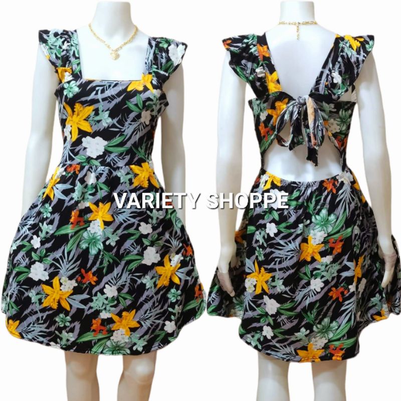 Squareneck Ribbon Backless Dress | Fit Small to XL | Butterfly Dress ...