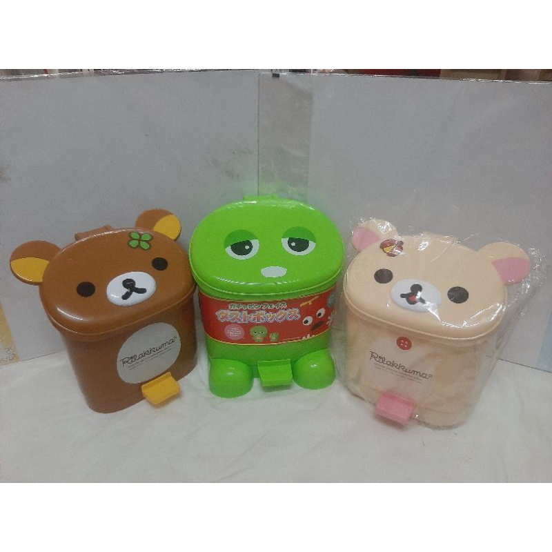 Rilakkuma x Gachapin Face /20cmH/ Dust Box / Mini Bin / Mini trash Can ...