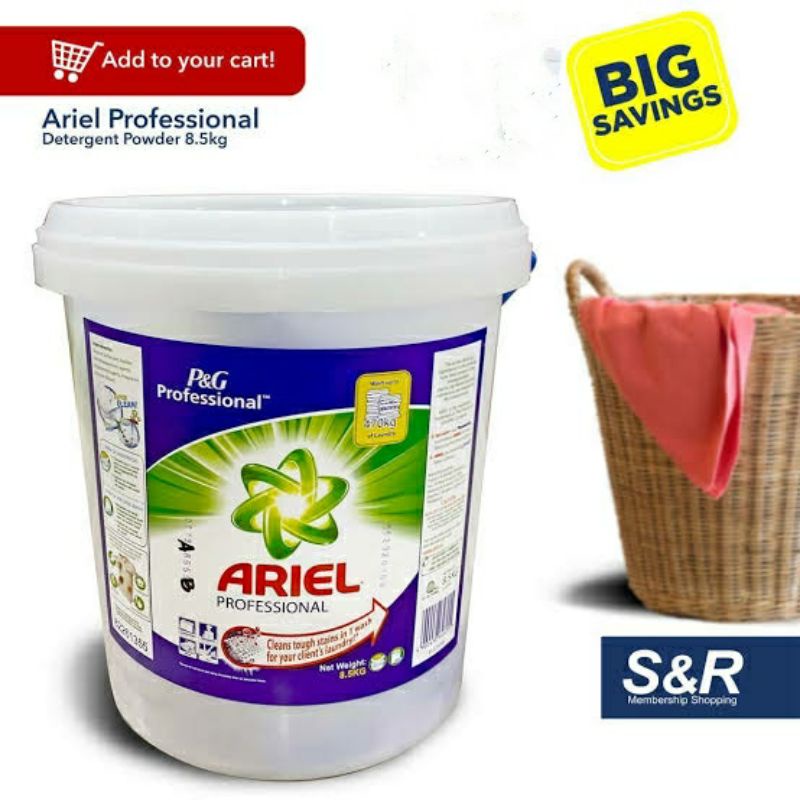 S&R Ariel Professional Detergent Powder Bucket 7.5Kg | Shopee Philippines