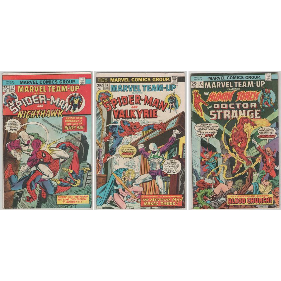Marvel Team-Up 33-35 set(1975)Jeremiah arc. Human Torch, Dr Strange ...