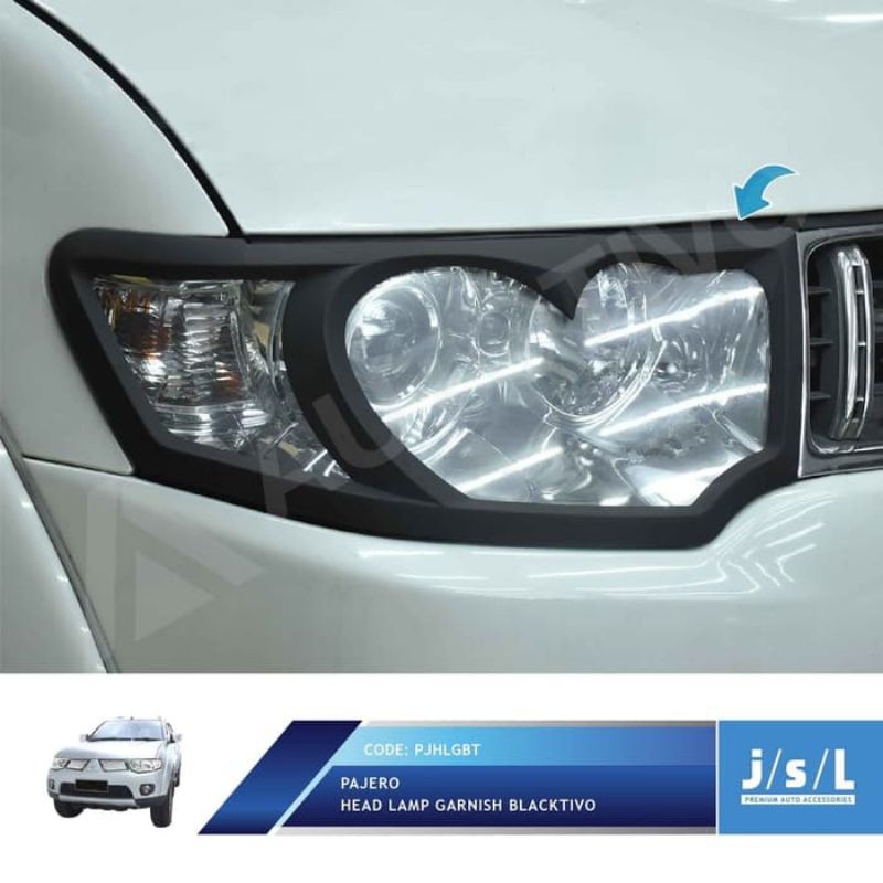 Garnish Headlight Pajero 2010 2015 Sport Head Lamp Garnish Blacktivo ORI JSL | Shopee Philippines