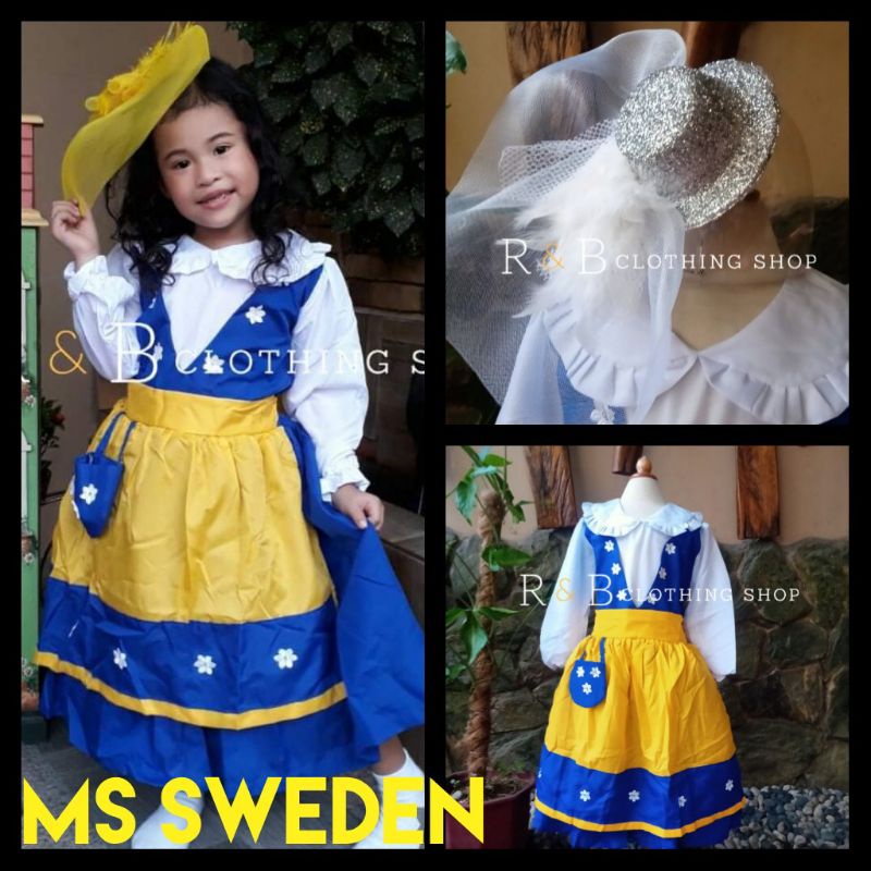 Ms SWEDEN costumes in SATIN and GEENA fabric/UN costumes | Shopee ...
