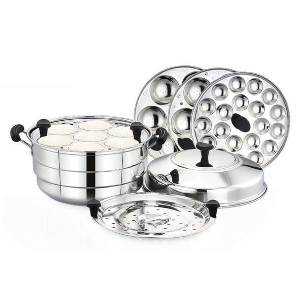 DIAMOND STAINLESS STEEL NX RANGE IDLY& STEAMER POT (14IDLY,21MINI IDLY ...