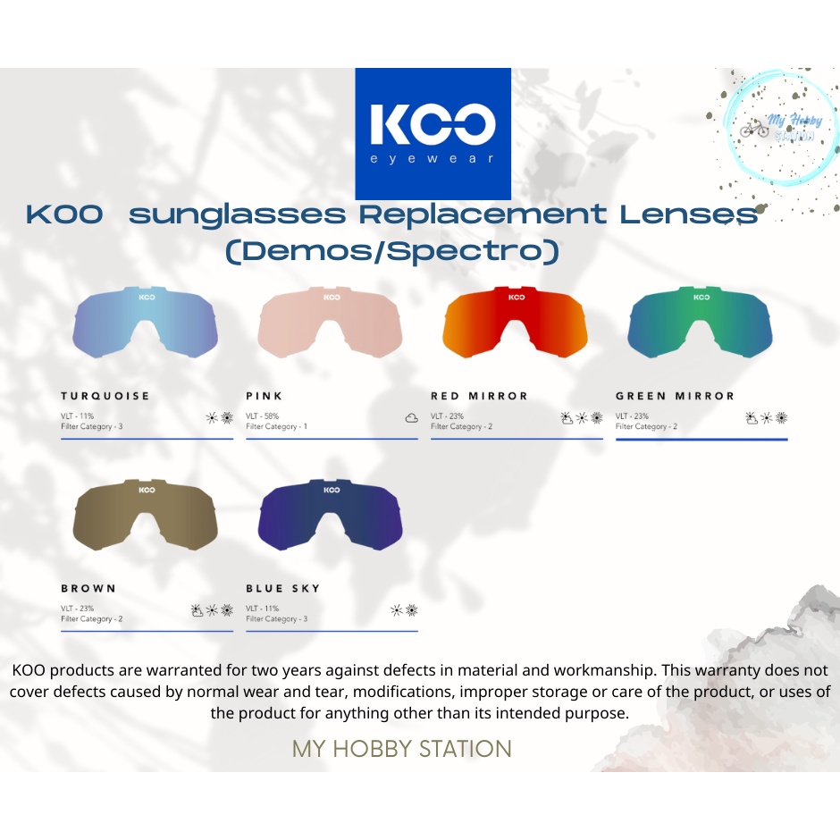 KOO sunglasses Replacement Lenses (Demos/Spectro/Alibi) | Shopee ...