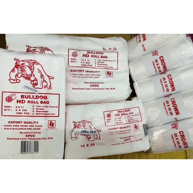 bulldog crown plastic garbage bag transparent(8x11,10x14,16x26,20x30 ...