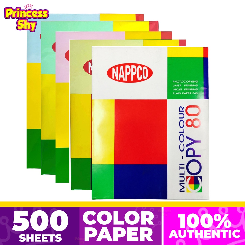 Nappco Multi Color Copy Paper 80 GSM Letter Size Short Sub 24 per ream ...