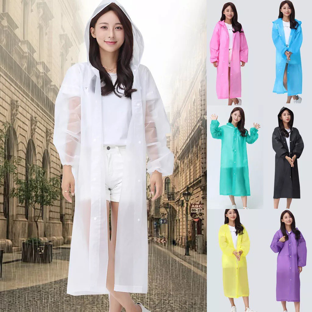 JandA Raincoat Women Waterproof EVC Rain Coat Adult Thick Transparent ...