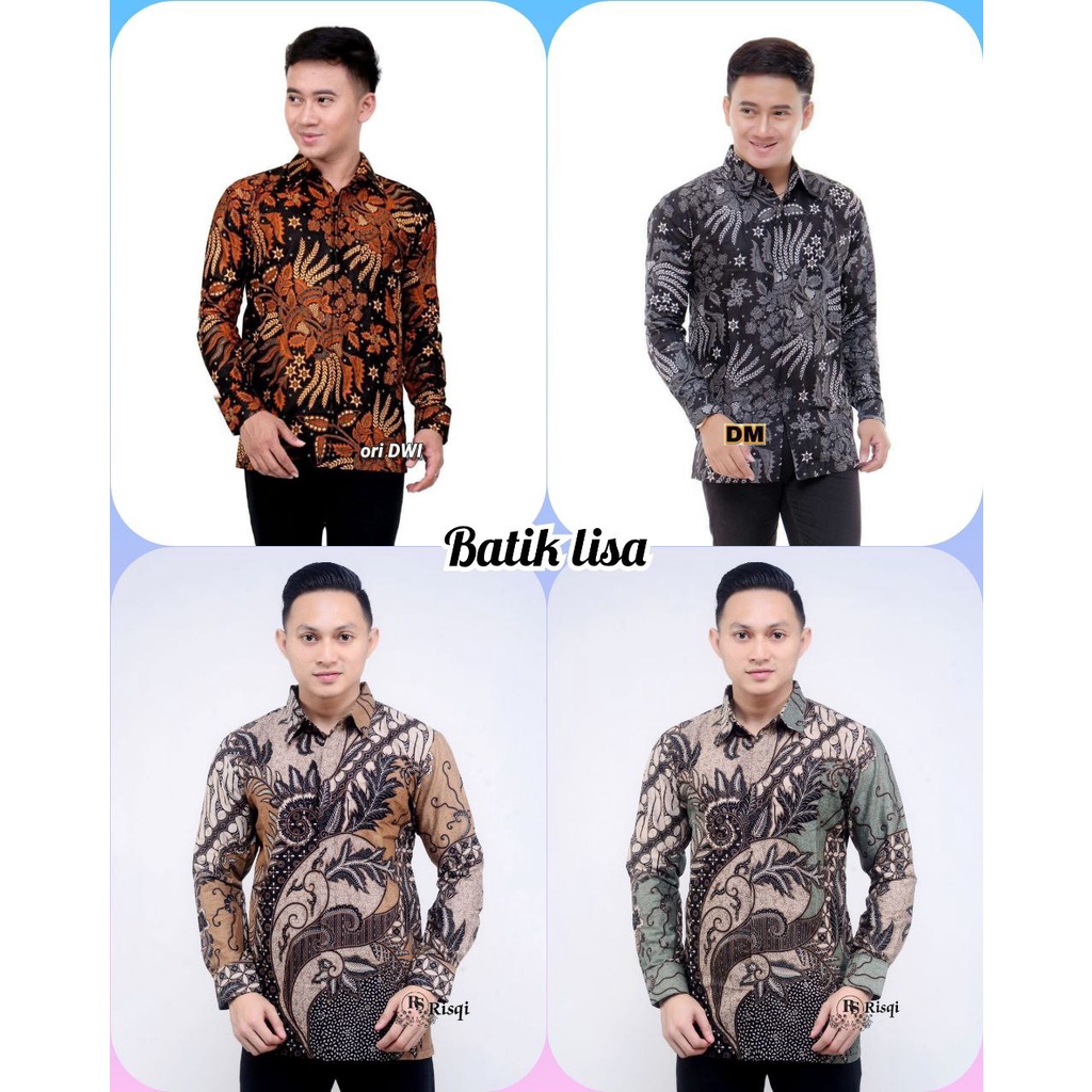 Batik Men Long Sleeve BATIK LISA Pekalongan KERATONAN motif size M L XL ...