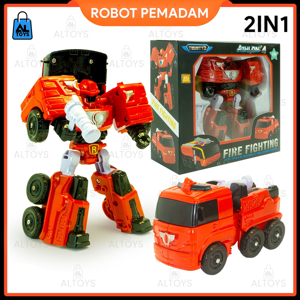 Robot Toy 2in1 Firefighter Car Robot Turns Into A ST24-RB51. Fire ...