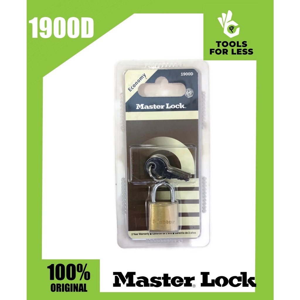 Master Lock 19mm Hardened Solid Brass Padlock Model:1900D | Shopee ...