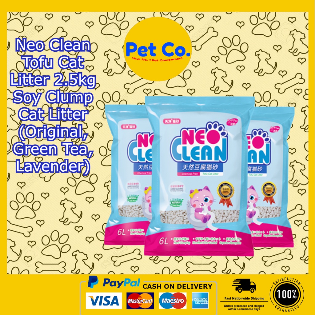 Neo Clean Tofu Cat Litter 2.5kg Soy Clump Cat Litter (Original, Green ...