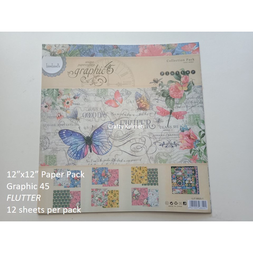 Paper Pack 12"x12" Graphic 45 Flutter (12 sheets) | Shopee Philippines