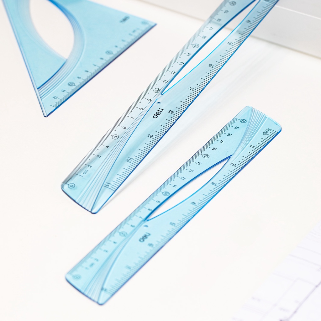 Deli EH10PS Simple Transparent 20/30cm Straight Ruler Drawing School ...