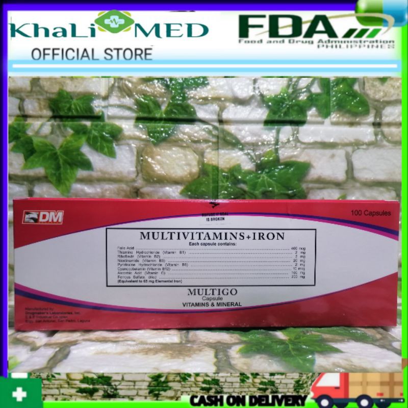 MULTIGO / MULTIGROW MULTIVITAMINS + IRON Capsules 100s | Shopee Philippines