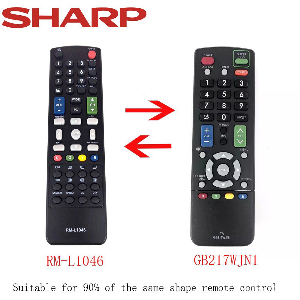 SHARP TV/LED/LCD Remote Control Replacement (GB217WJN1) Universal ...