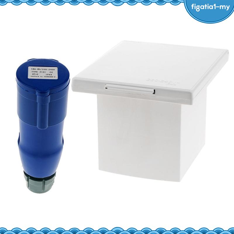 220V240V A Flush Hook Up Socket & Plug Caravan Motorhome Cer RV ...
