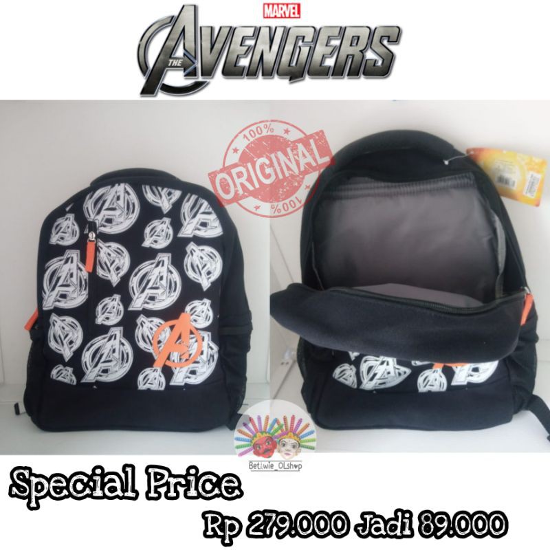 Marvel BACKPACK 16 "ORIGINAL AVENGERS LOGO | Shopee Philippines