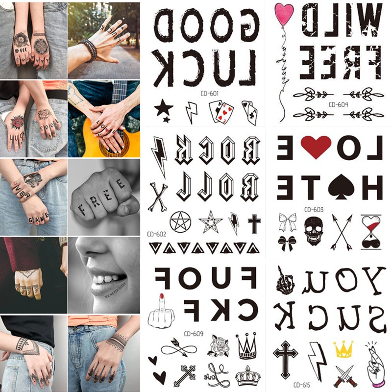 NEW Waterproof Finger Tattoo Stickers Folk Dance Performance Hand ...