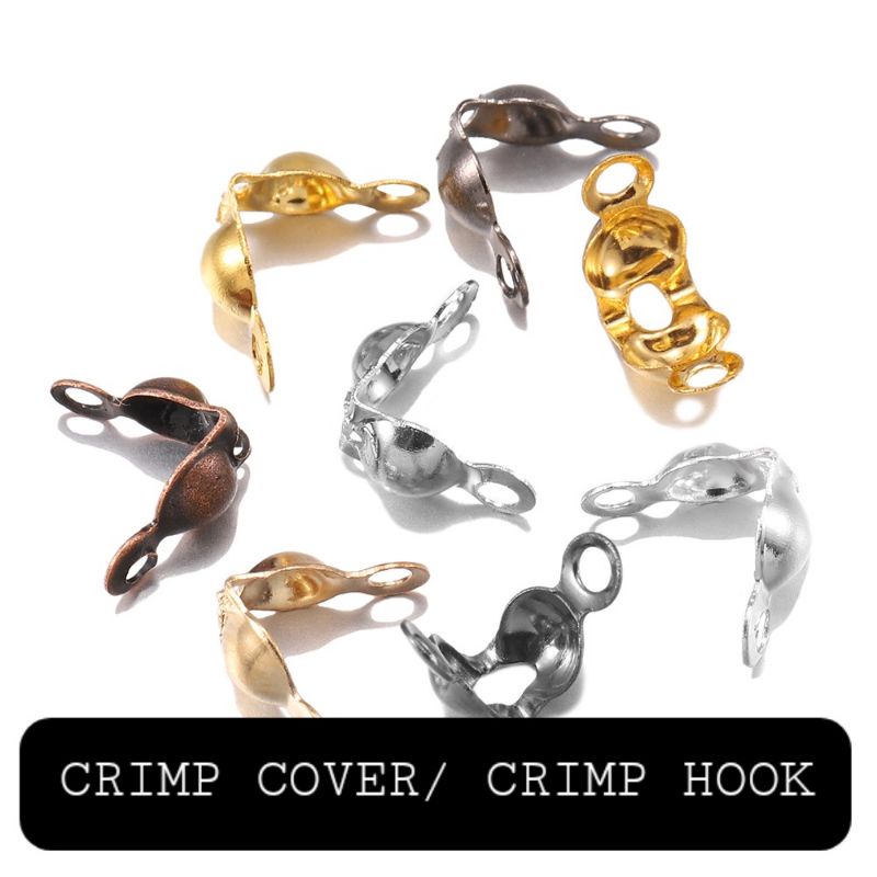 Crimp Cover/ Hook/ Bead Connector Clasp 100-50 pcs estimate | Shopee Philippines