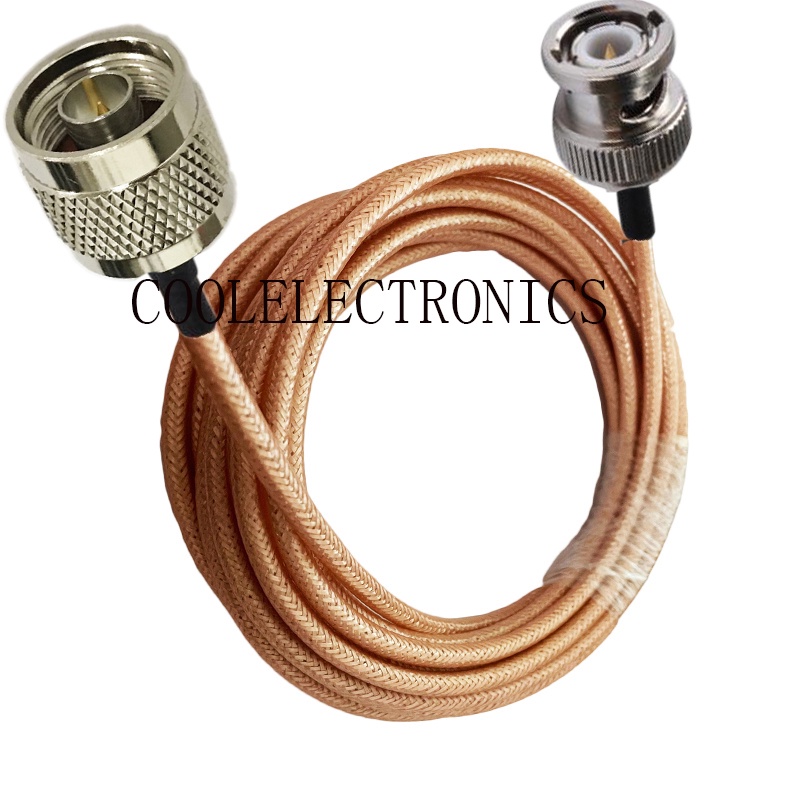 BNC Male to N Male RG400 Double Shielded Copper Braid RF Coaxial cable ...