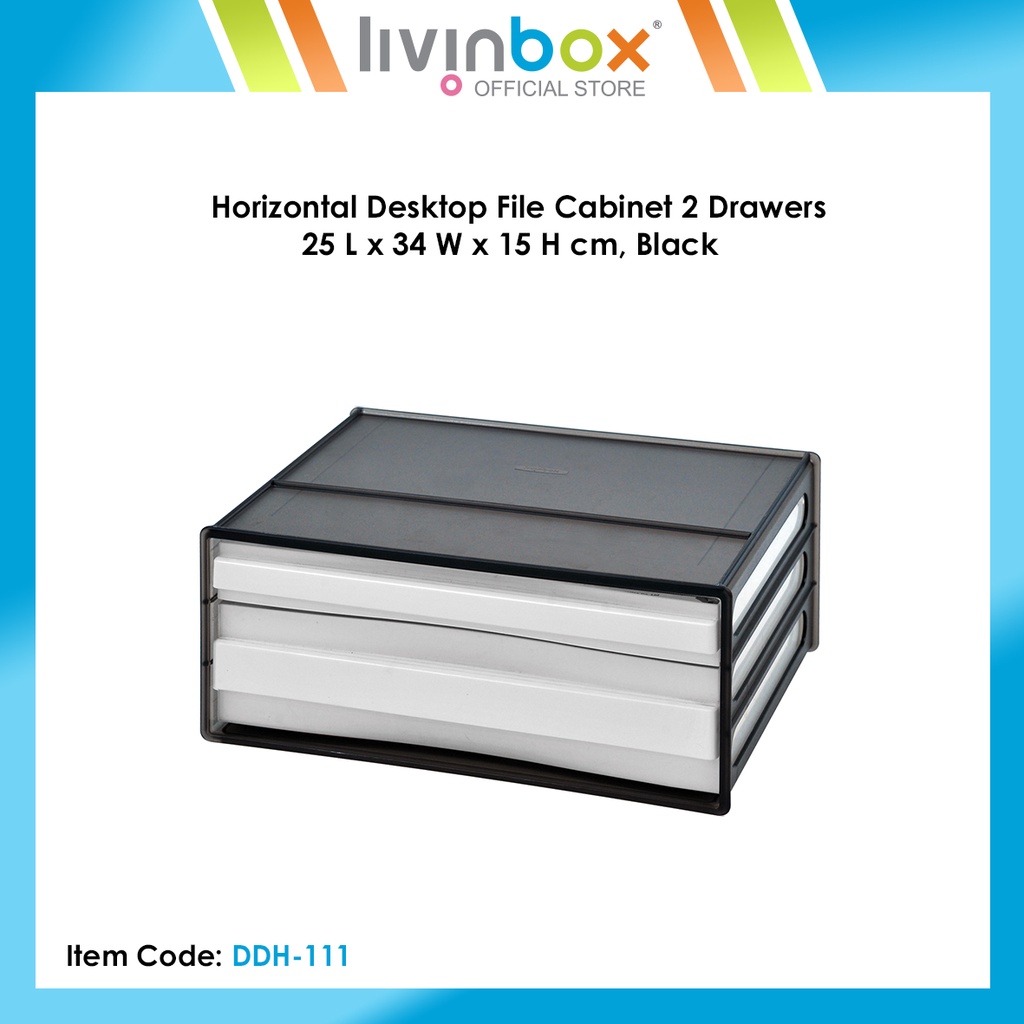 Livinbox Horizontal Desktop File Cabinet 2 Drawers 25 L x 34 W x 15 H ...