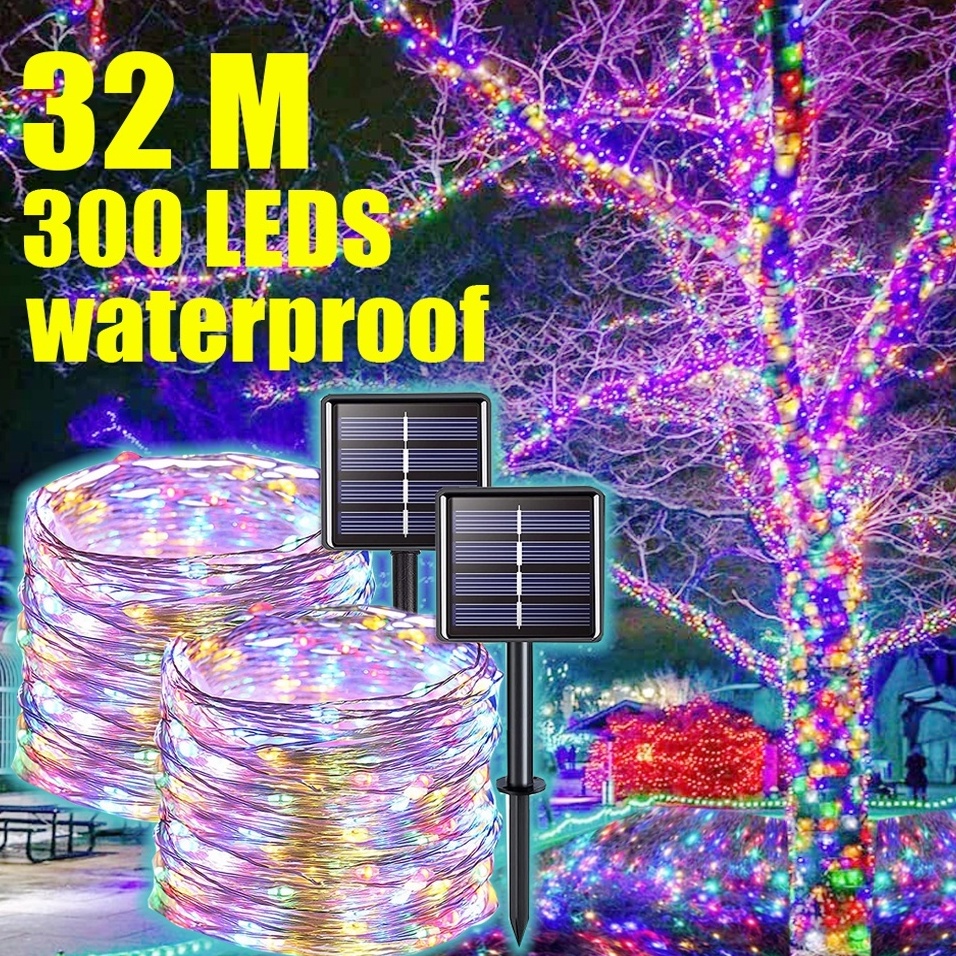 LED Solar Light Twinkle Starry String Copper Wire Light 8 Modes LED ...