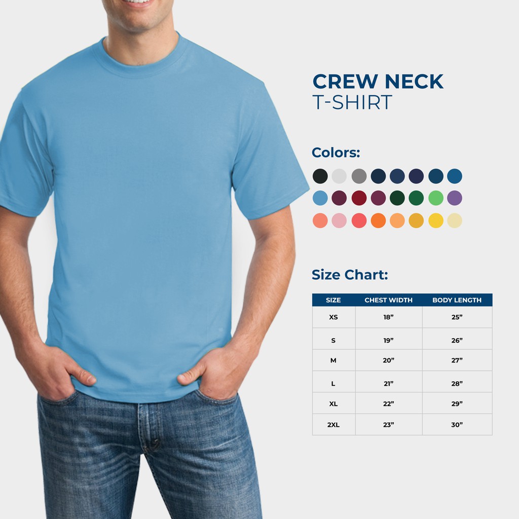 Supertex Round Neck Cotton Shirt ( Light Blue ) Sizes TS to 2XL ...