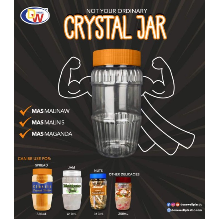 (50 pcs) Crystal plastic jar , Random Lid Color only * | Shopee Philippines