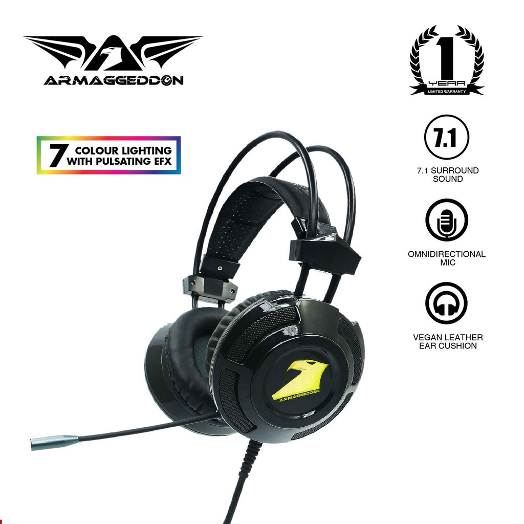 Armaggeddon Nuke 9 Surround Sound 7.1 Gaming Headphones For PC and ...
