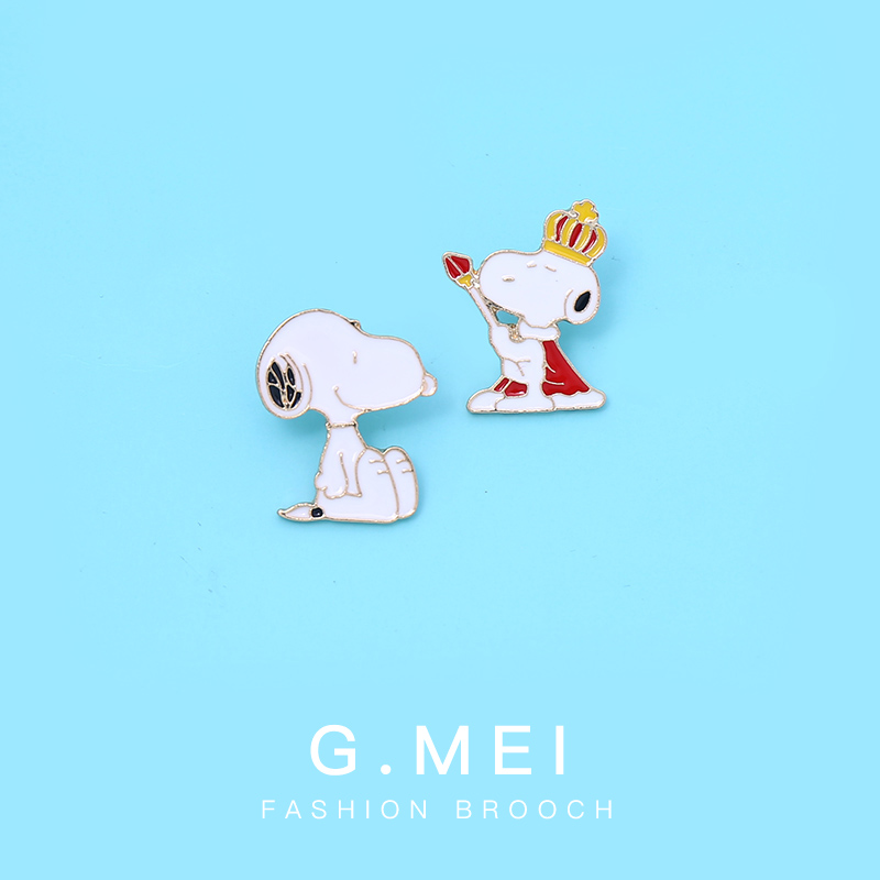 Cute Snoopy brooch ins tide personality cartoon anime puppy metal badge ...