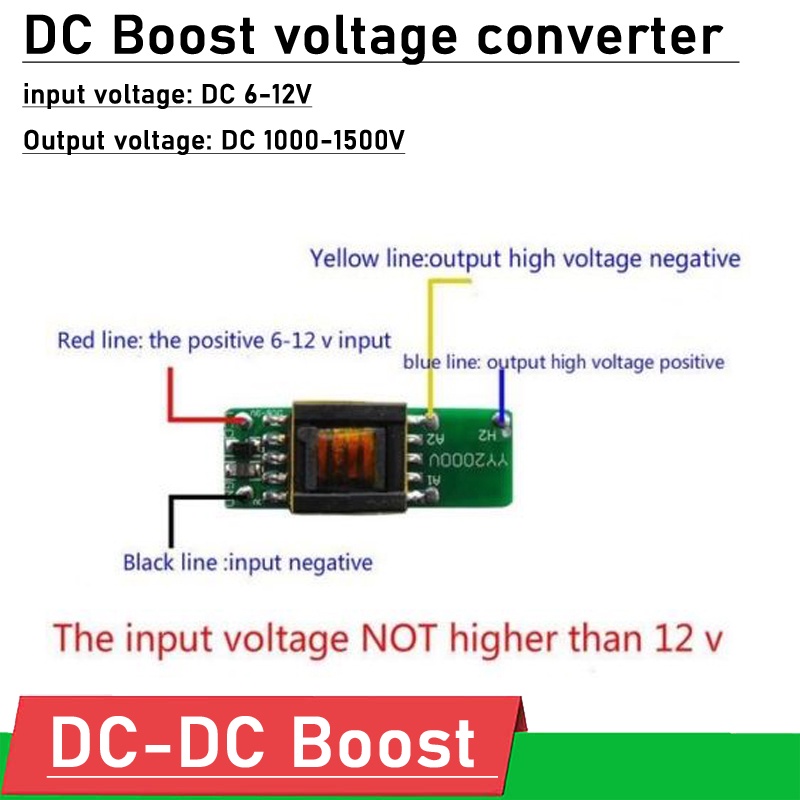 High-voltage DC-DC 6V- 12V TO 1000V-1500V voltage converter Boost power ...