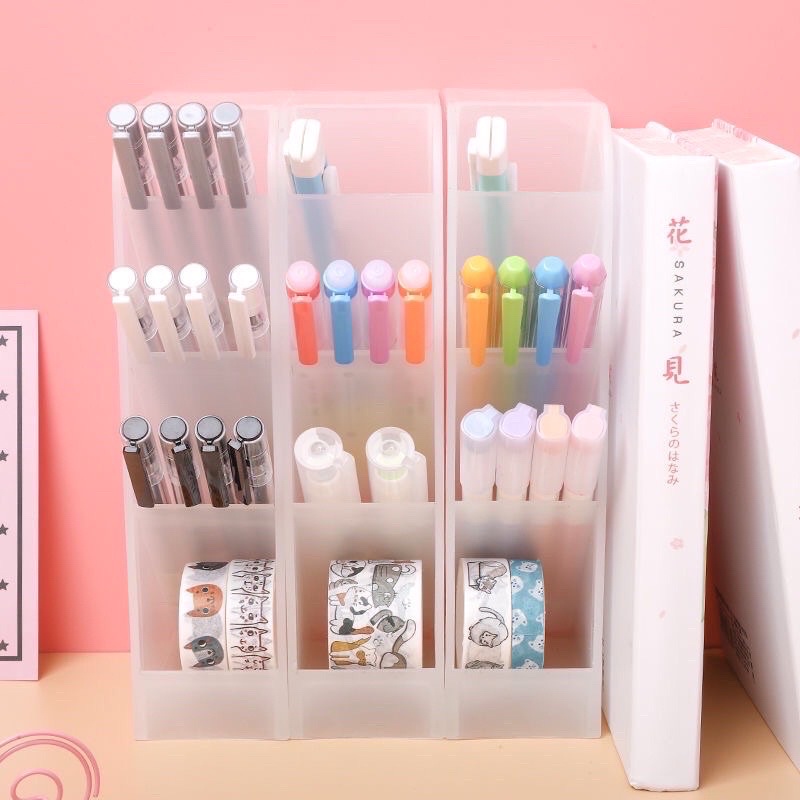 4-storey Pen Shelf With Many cute Makeup Brush Compartments For ...