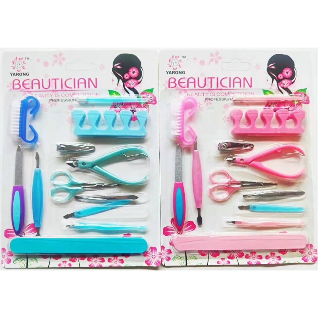 Random 9 in 1 Nail Manicure set Pedicure Set Nail cutter scissors brush ...