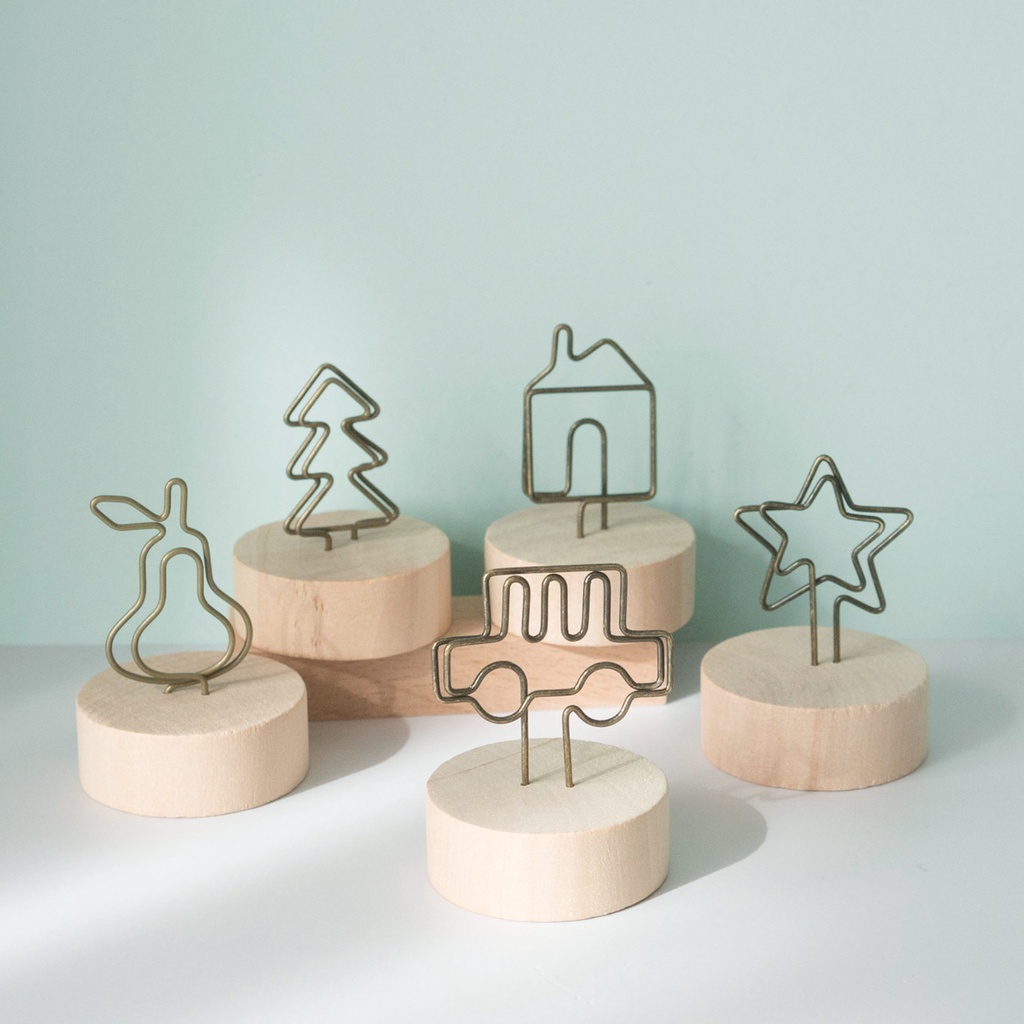 Wooden Note Paper Clip Table Photo Clip Creative Cute Multifunctional ...