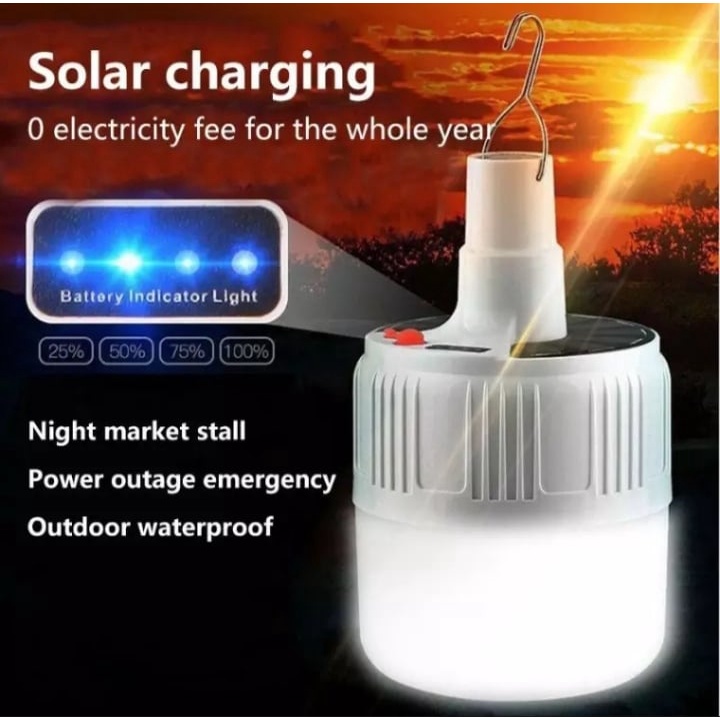 Super bright remote control solar rechargeable bulb home mobile LED ...