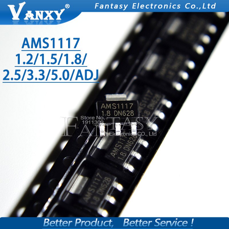 10pcs AMS1117 1.2V 1.5V 1.8V 2.5V 3.3V 5V ADJ LM1117 1117 Linear Voltage Regulator SOT223 IC New ...