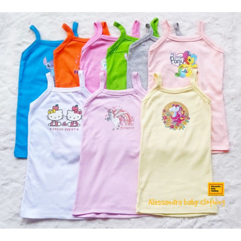 [KIDS] Spaghetti Strap Sando Pure Cotton with Sticker Print for Kids ...