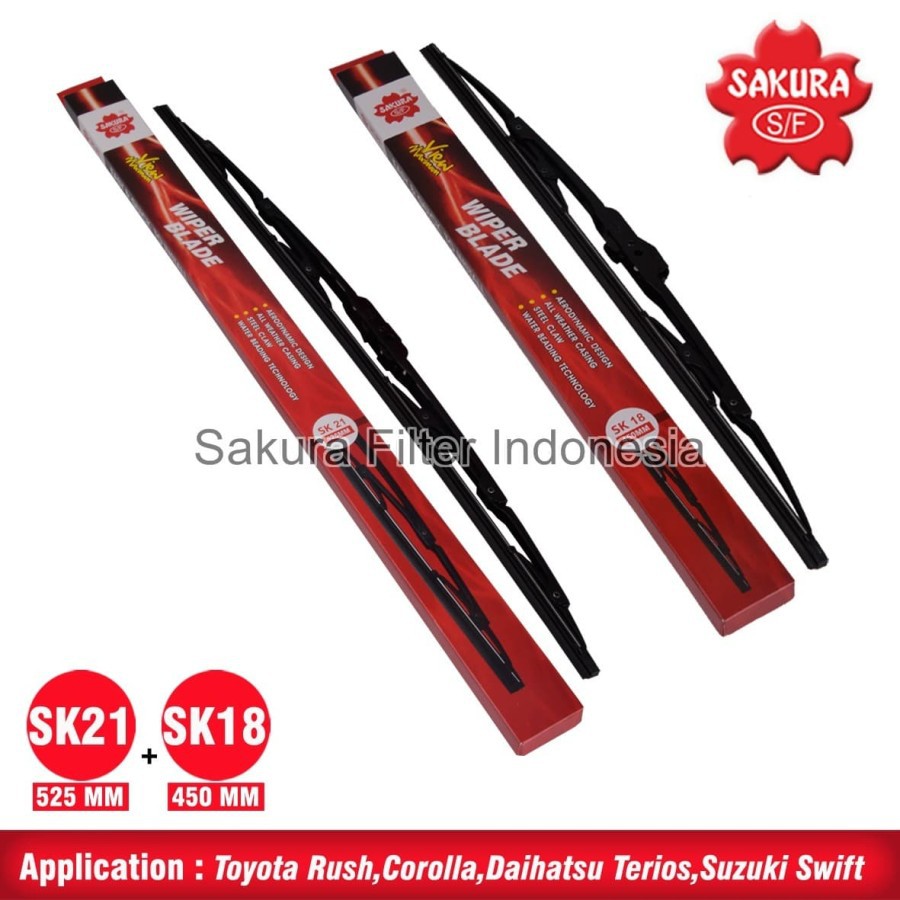 Toyota Corolla Altis Wiper 1 Set (2 Pc) Sakura SK21, SK18 | Shopee Philippines