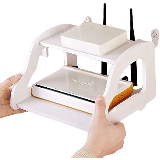 Wifi Rack Wooden Wall Mounted Router Set-Top Box Bracket Storage Box ...