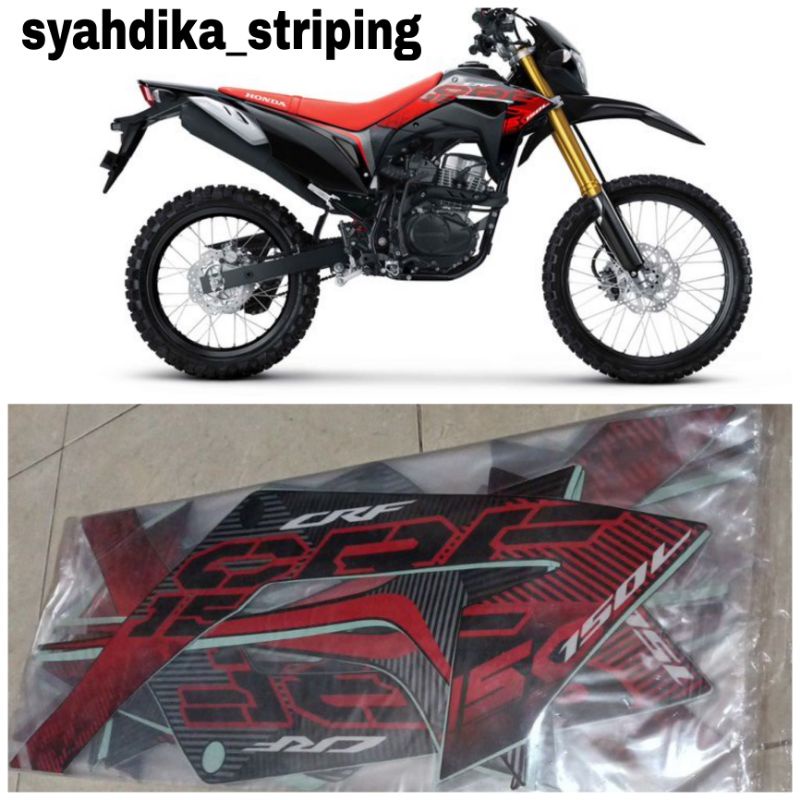HITAM MERAH Honda CRF 150 L Motorcycle BODY Trim STRIPING Sticker Black ...