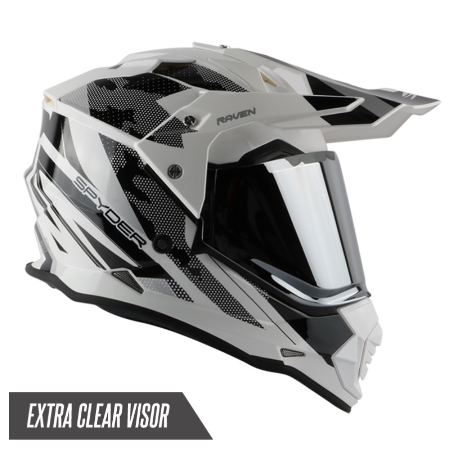 Spyder Dual Sport Helmet with Dual Visor Hex 2.0 GD Series 5 Raven ...
