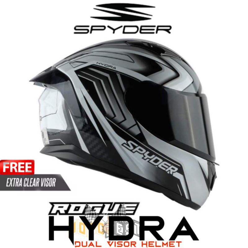 SPYDER Rogue GD S7 Hydra Fullface Dual Visor Helmet w/ FREE Extra Clear ...