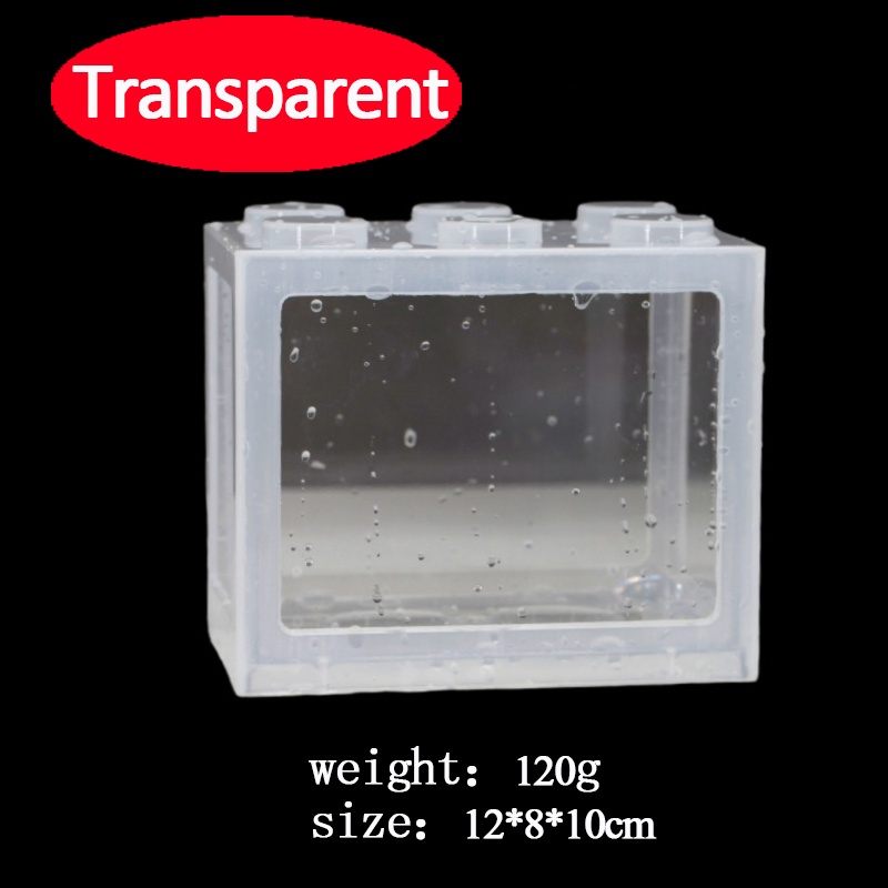 Mini Aquarium Block Tank Betta Guppy Fish Tank Building Block | Shopee ...
