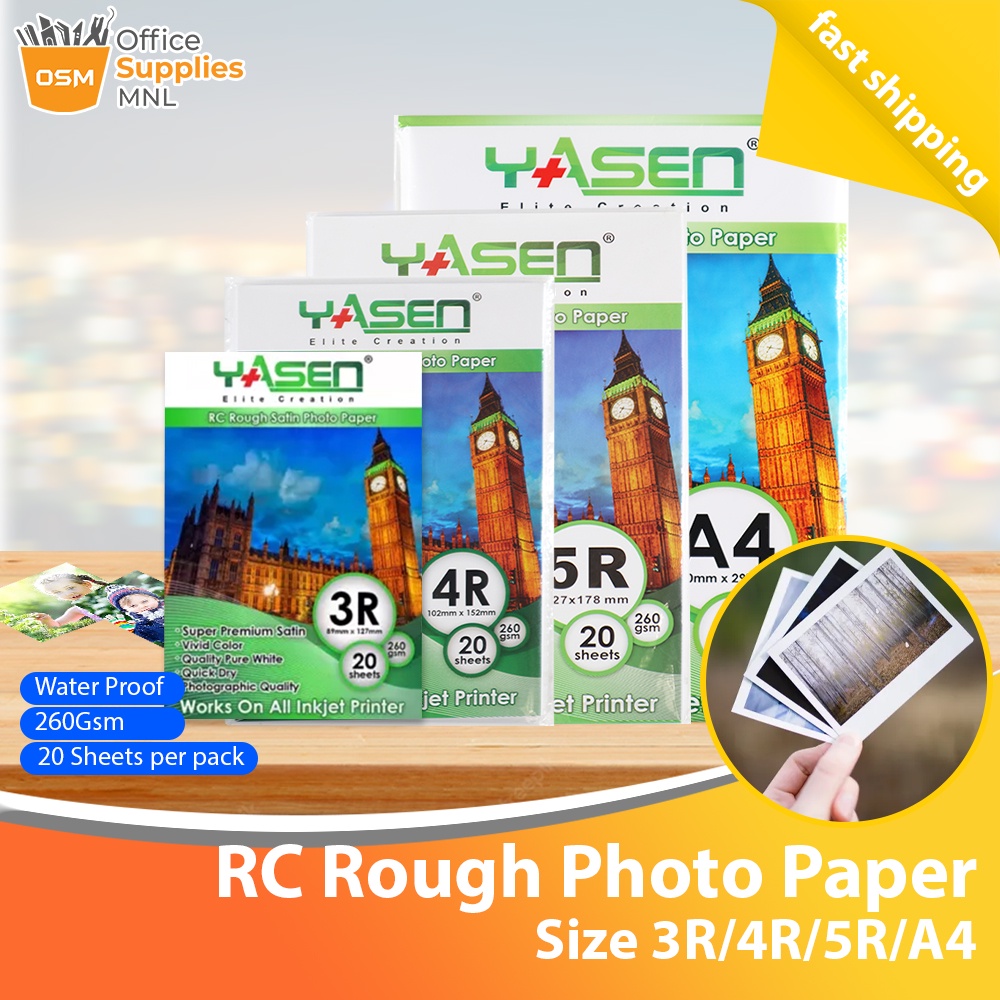 RC Rough Satin Waterproof Photo Paper Woven Photopaper 260GSM 3R/4R/5R ...