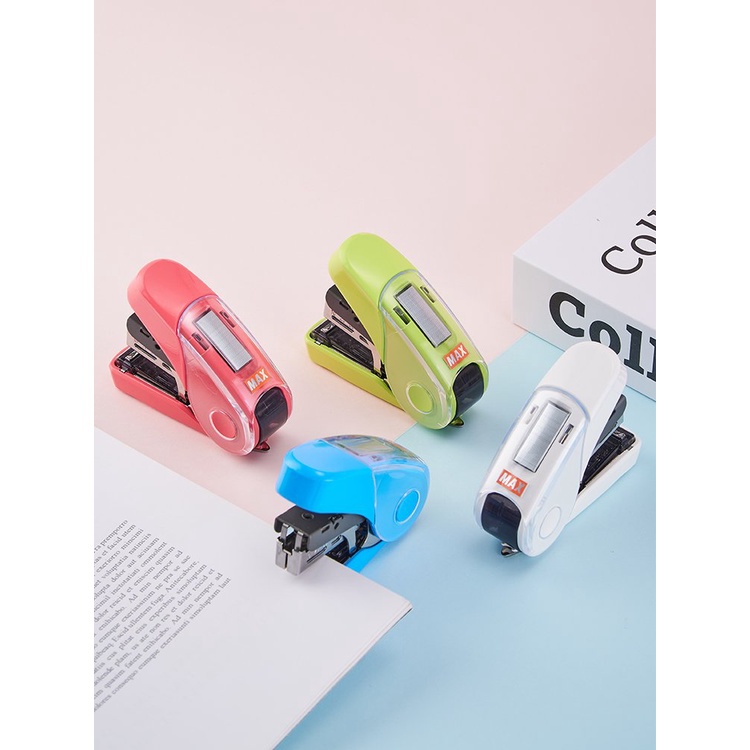 Japan imported labor-saving stapler portable small flat-foot flat pin ...