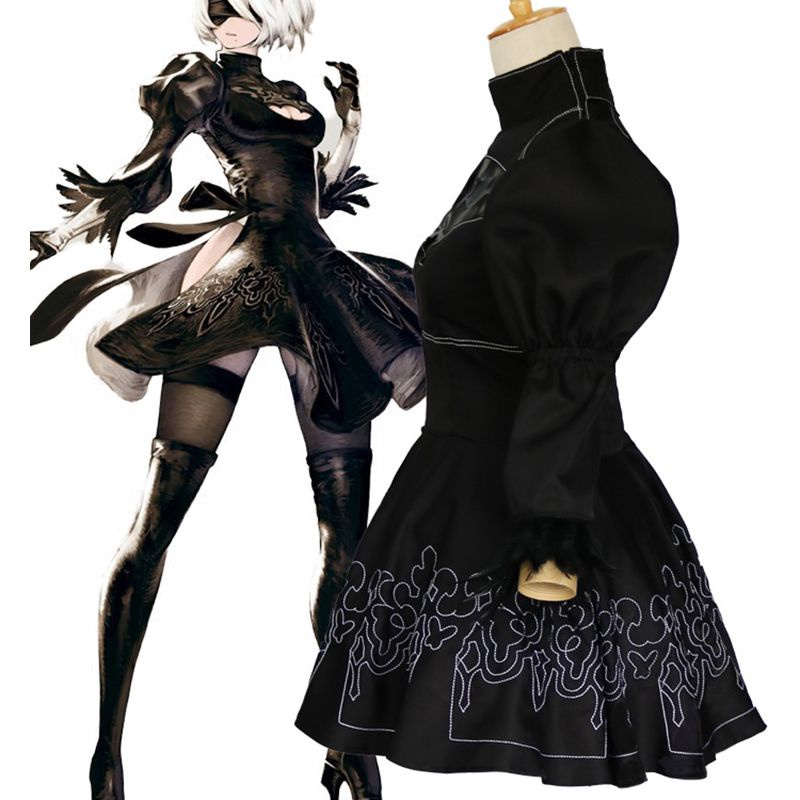 Women Clothes Nier Automata Yorha 2B Dress Suit Anime Women Dresses ...