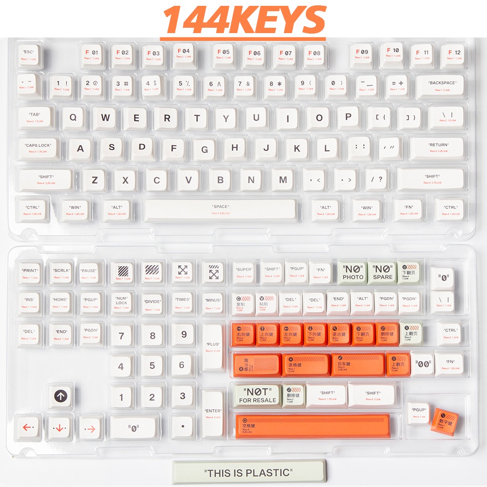 MDA Profile Fog Keycaps 143Key PBT Compatible with 60/70/80/108 ...