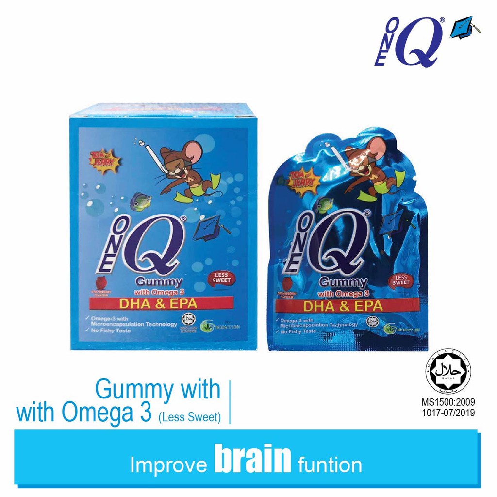 ONE Q Gummy with Omega 3 DHA & EPA 20g (Strawberry Less Sweet) | Shopee Philippines