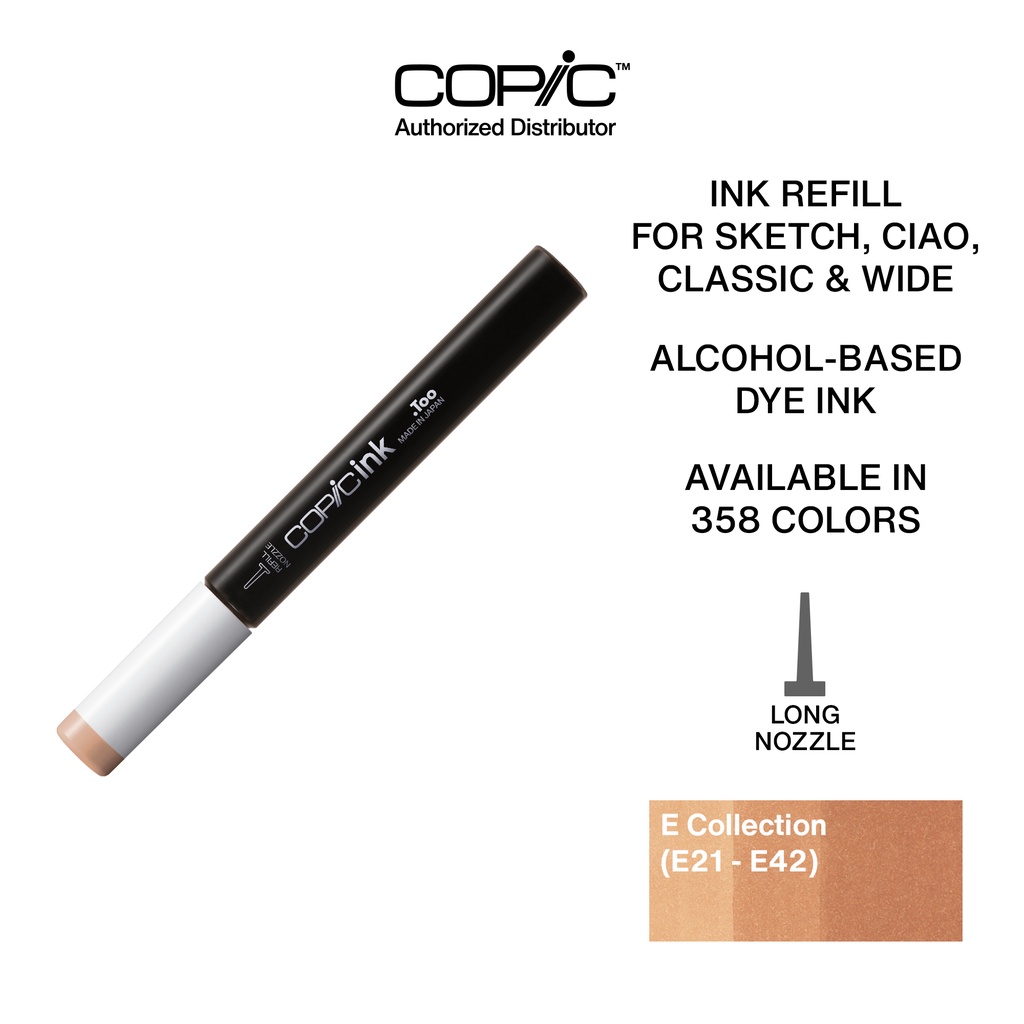 Copic Ink E ( Earth ) Collection B, Refill (E21-E42) | Shopee Philippines